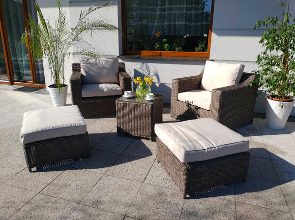 Ogrodowe fotele technorattanowe na balkon i na taras - Belgiardino